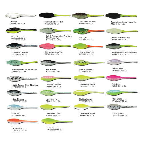 Bass Assassin PTS69300 Pro Tiny Shad Black Shad 2" Soft Plastic Fishing ...